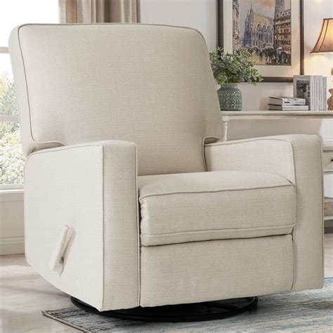 Latitude Run® Upholstered Manual Swivel Rocker Recliner Chair Large