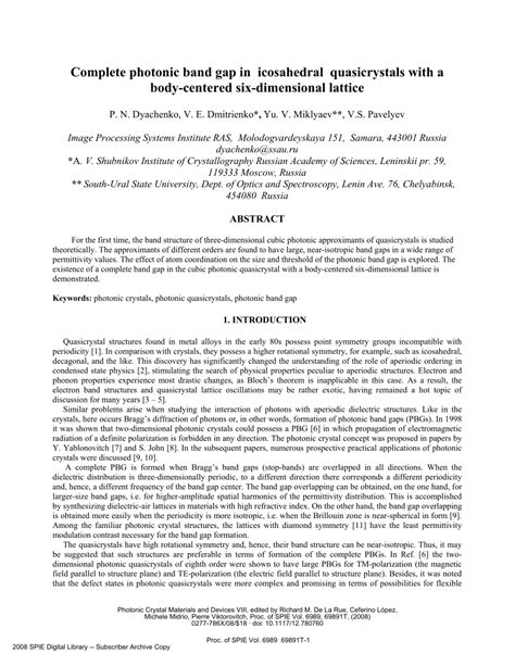 Pdf Complete Photonic Band Gap In Icosahedral Quasicrystals With A
