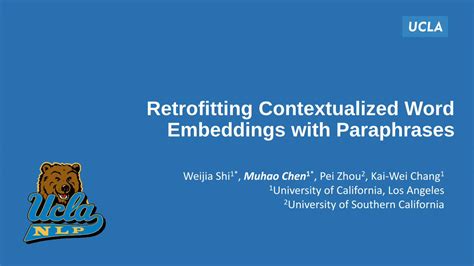 pdf retrofitting contextualized word embeddings with paraphrases · retrofitting contextualized