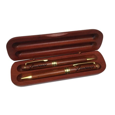 Engraved Personalized Rosewood Two Pen T Set