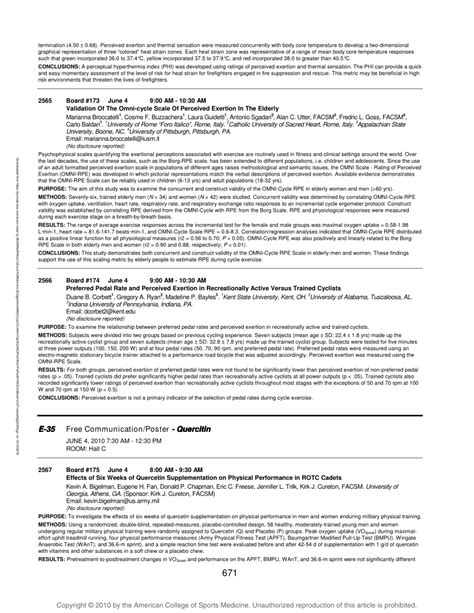 Pdf Validation Of The Omni Cycle Scale Of Perceived Exertion In The Elderly