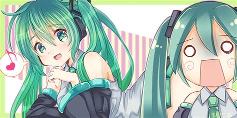 Hatsune Miku And Hachune Miku Vocaloid Drawn By Hideo Eiyuu Danbooru