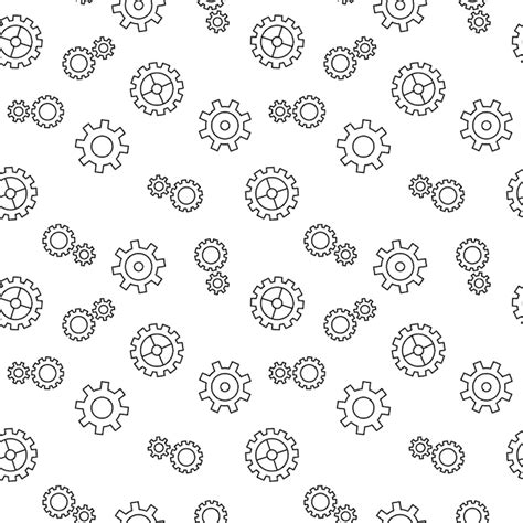 Premium Vector Vector Seamless Pattern Of Various Gears Cogwheels Symbols Of Setting On White