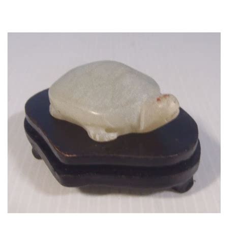 Hand Carved Xui Jade Serpentine Tortoise Display Wood Stand Good Feng Shui Hobbies And Toys