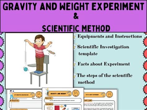 Gravity And Weight Experiment Stem Activities And Scientific Method Teaching Resources