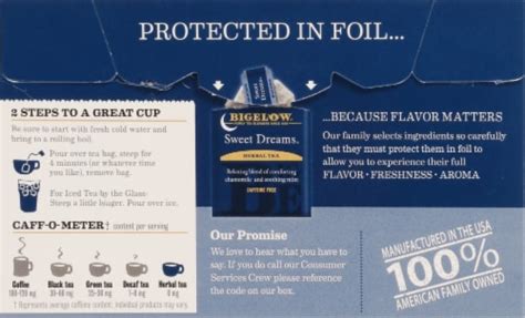 Bigelow® Sweet Dreams® Caffeine Free Herbal Tea Bags 20 Ct Harris Teeter