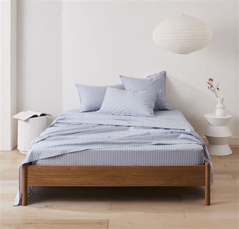 Stonewashed Cotton Blue Stripe Sheet Set Adairs