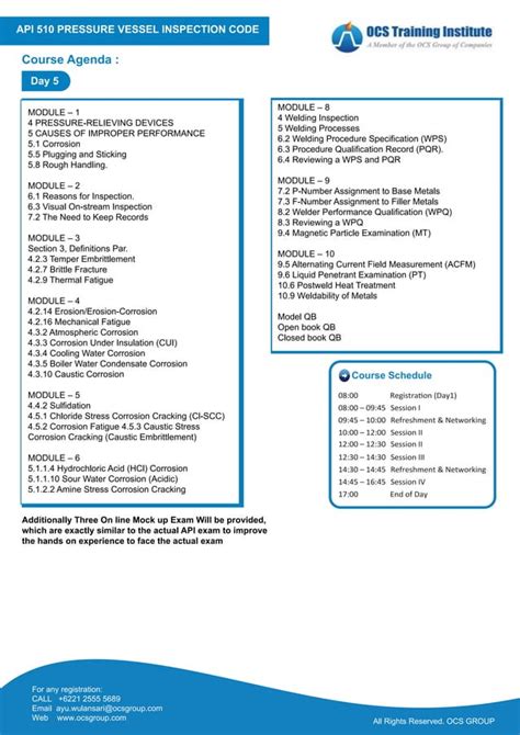 ocs training api 510 pressure vessel preparation course 2019 pdf