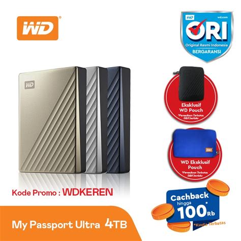 Jual Fs Wd My Passport Ultra 4tb Hd Hdd Hardisk Eksternal External 2
