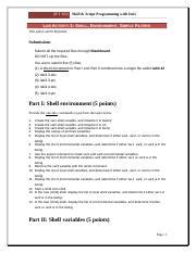 IFT383 Lab3 IFT 383 Shell Script Programming With Unix LAB ACTIVITY