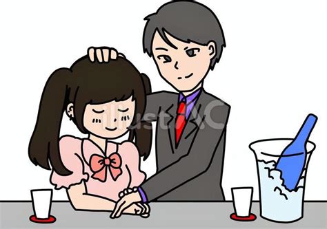 お客さんの頭を撫でるホスト カラーイラスト No 24369593｜無料イラスト・フリー素材なら「イラストac」