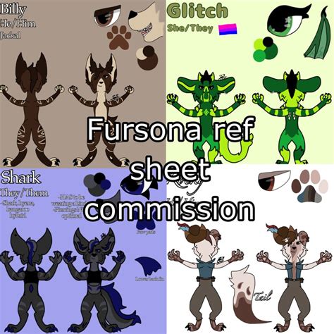 Fursona Ref Sheet Commission Read Desc Etsy