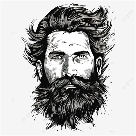 Face Bearded Man Portrait Doodle Bear Drawing Face Drawing Man