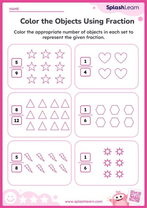 Fractions Using Models Worksheets Free And Printable Splashlearn