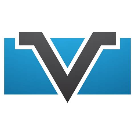 Premium Vector Blue And Black Rectangle Shaped Letter V Icon