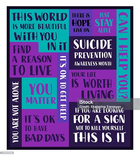 Suicide Prevention Awareness Week Day Month Poster With Quotes Your