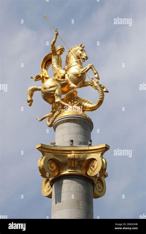 Tbilisi Georgia Monument Of St George And The Dragon In Tbilisi Stock Photo Alamy
