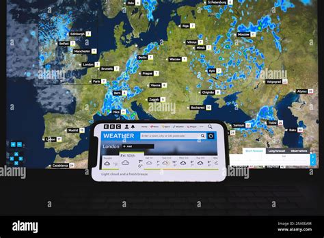 London, UK. 30 June 2023. BBC Weather Broken. BBC weather report bizarre forecasts in 'glitch ...
