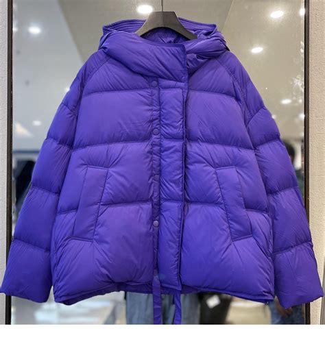 泡芙羽绒服女2024冬季新款短款连帽宽松面包服加厚白鸭绒保暖外套 阿里巴巴