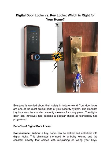 ppt digital door locks vs key locks which is right for your home