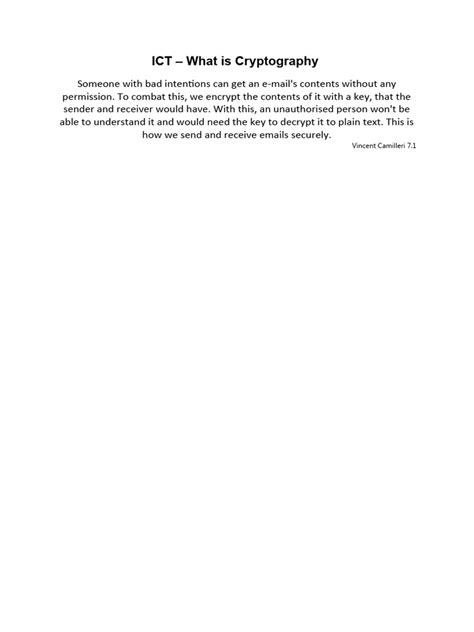 Ict What Is Cryptography Pdf