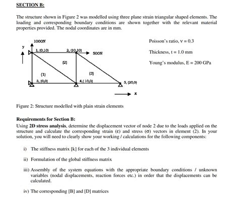 SECTION B The Structure Shown In Figure Was Modelled Using Three Plane Strain Triangular