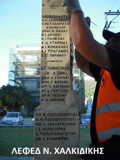 ΛΕΣΧΗ ΕΦΕΔΡΩΝ ΕΝΟΠΛΩΝ ΔΥΝΑΜΕΩΝ ΝΟΜΟΥ ΧΑΛΚΙΔΙΚΗΣ ΣΥΝΤΗΡΗΣΗ ΤΟΥ ΜΝΗΜΕΙΟΥ