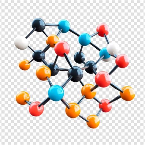 Colorful Molecular Structure 3d Model Science Atoms Bonds Ai