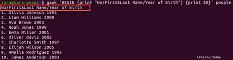 Gawk Linux コマンドと例