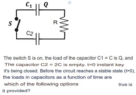 the switch s is on the load of the capacitor c1 c is