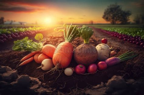 Fresh Vegetables Peas Radish Tomato Carrot Beetroot On Ground On