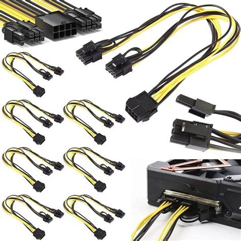 8 Pack 8 Pin Pcie Splitter To Dual 8 Pin 6 2 Graphics Card Pcie Power Adapter Vga Gpu
