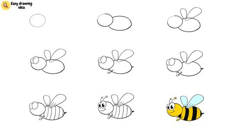 How To Draw A Honey Bee Step By Step Hand Of Art
