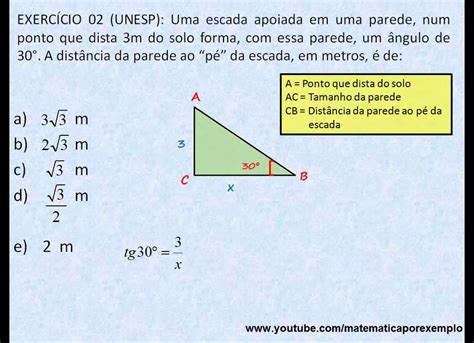 Trigonometria No Triângulo Retângulo Exercício 02 Youtube