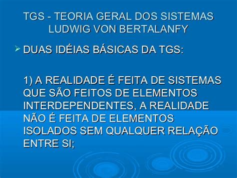 Teoria Geral Dos Sistemas
