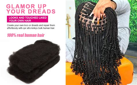 Qvr Afro Kinkys Bulk Human Hair For Dreadlock Extensions