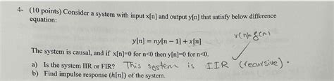 Solved Answer Part B Of The Question DO NOT Use Z Transform Chegg