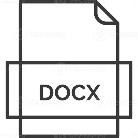 Docx File Icon Thick Outline Rounded Corners 66500585 Png
