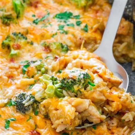One Pot Cheesy Chicken Broccoli Rice Casserole Jo Cooks