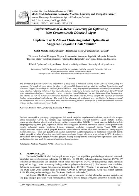 pdf implementasi k means clustering untuk optimalisasi anggaran