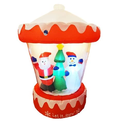 כדור שלג מתנפח עם סנטה קלאוס ואיש שלג בתוכו קישוט לחג המולד דגם Q23 צעצועים