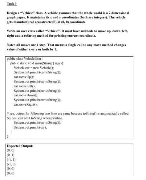 Solved Task Design A Vehicle Class A Vehicle Assumes Chegg