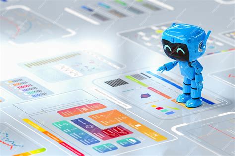 Personal Assistant Robot With Colorful Digital Graphic Display Premium Ai Generated Image
