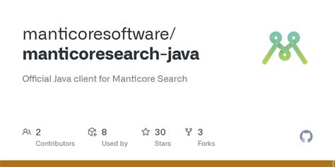 Github Manticoresoftwaremanticoresearch Java Official Java Client