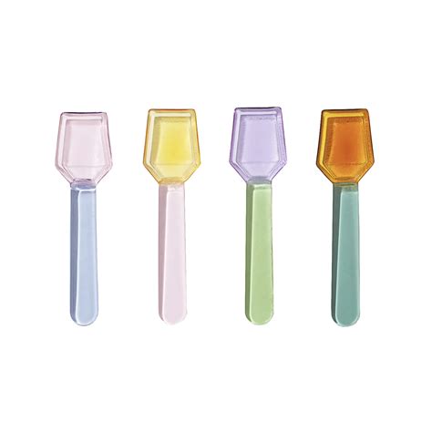 Coloured Glass Spoon Set 4 Green With Envy Nz