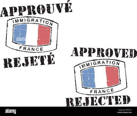 Passport Stamps Immigration Approvedrejected France French And