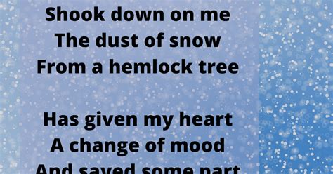 Dust Of Snow Robert Frost