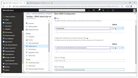 active directory sso in windows azure using saml 2 0