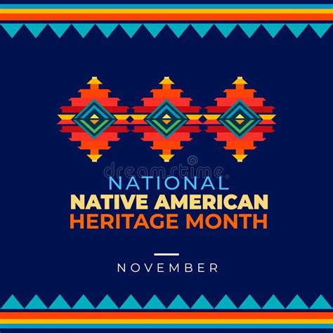 Native American Heritage Month Greeting Vector Banner Poster Card