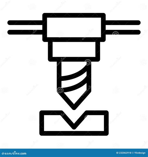 Cnc Machine Icon Outline Vector Lathe Equipment Stock Illustration